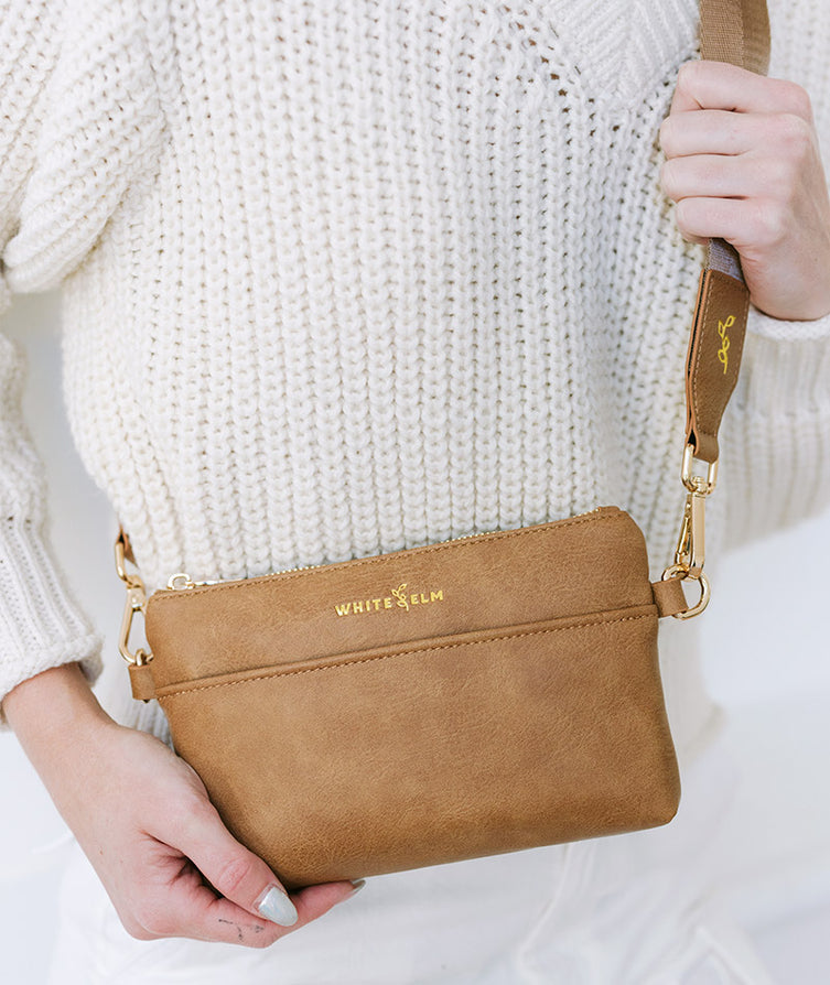 Skye Sling Bag - Almond | Women's Crossbody Bag with Built-In Wallet ...