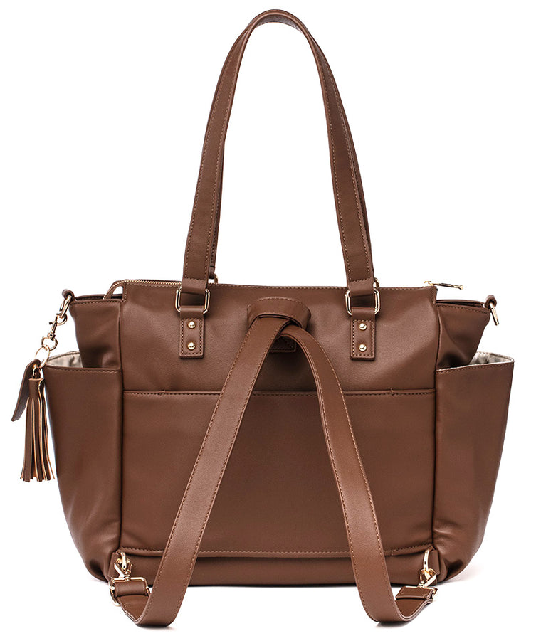 Gemini Convertible Backpack Tote - Coffee Brown – White Elm