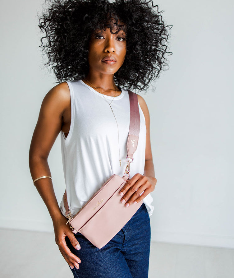 Skye Sling Bag - Dusty Rose | Sleek Functional Crossbody by White Elm
