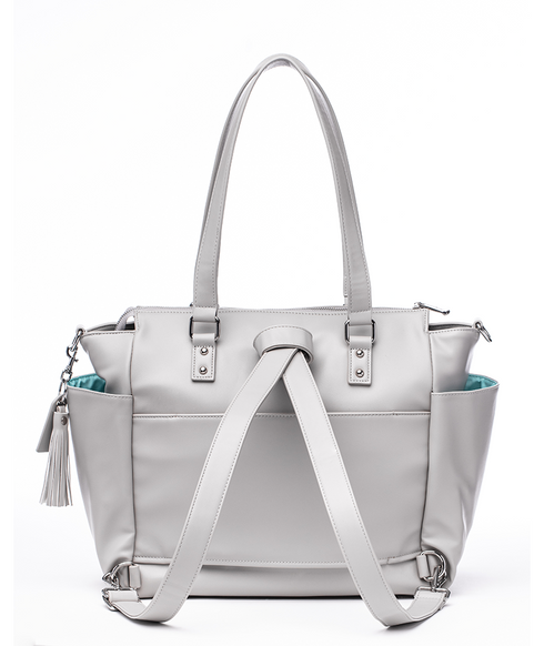 Gemini Convertible Backpack Tote - Silver – White Elm