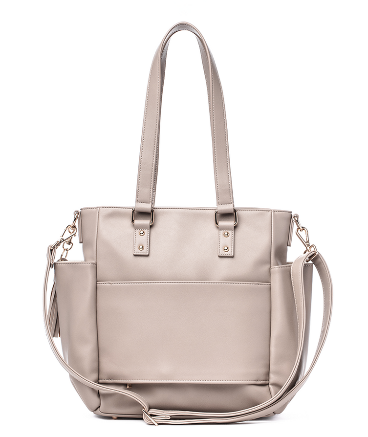 Carina Tote Bag - Taupe | Vegan Work & Travel Tote Bag by White Elm