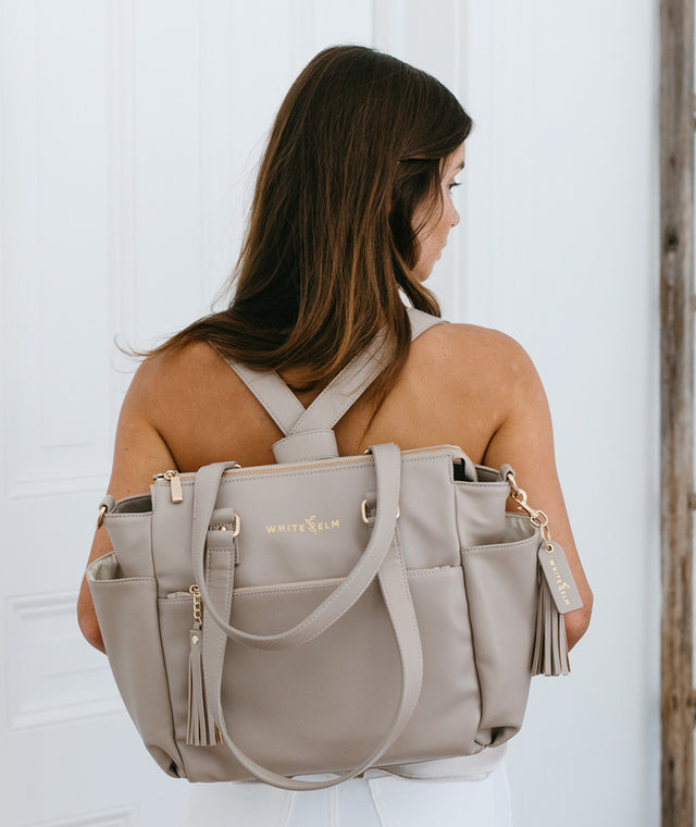 Gemini Mini Convertible Backpack - Taupe – White Elm