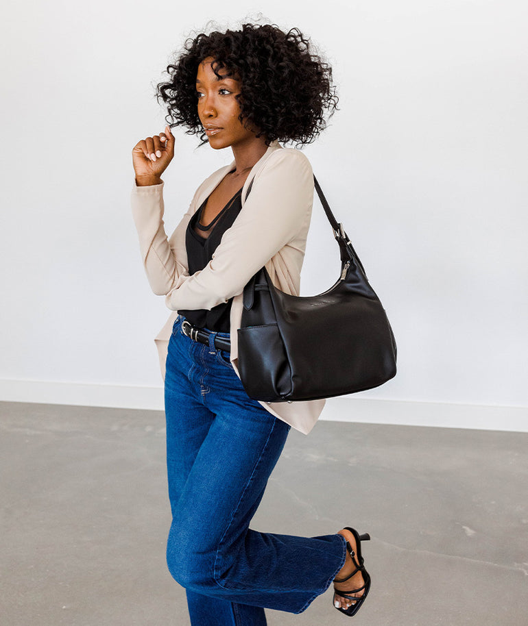 Camille Hobo Bag – White Elm