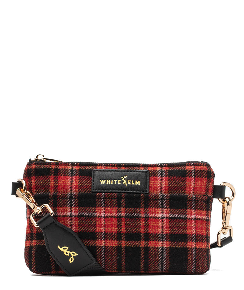 Skye Sling Bag - Tartan Rouge Wool | White Elm Eye-catching Crossbody