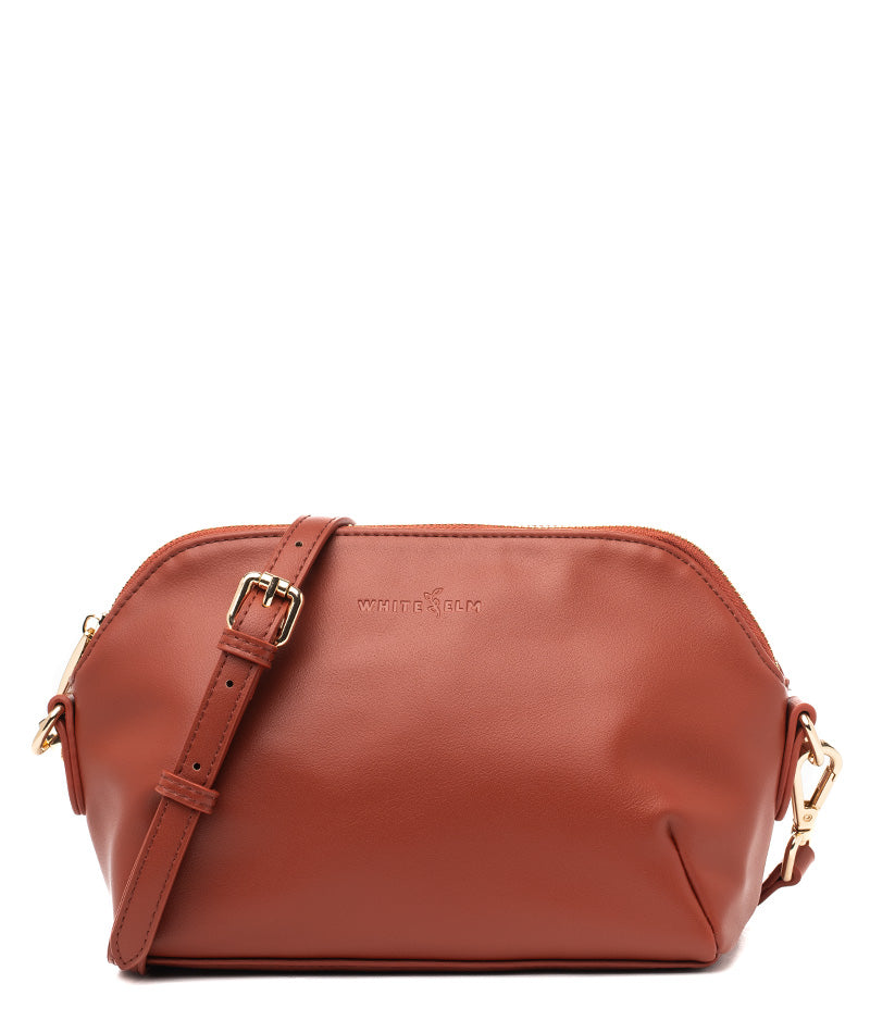 Rosette Crossbody Bag in Terracotta – Luxury Vegan Handbag | White Elm